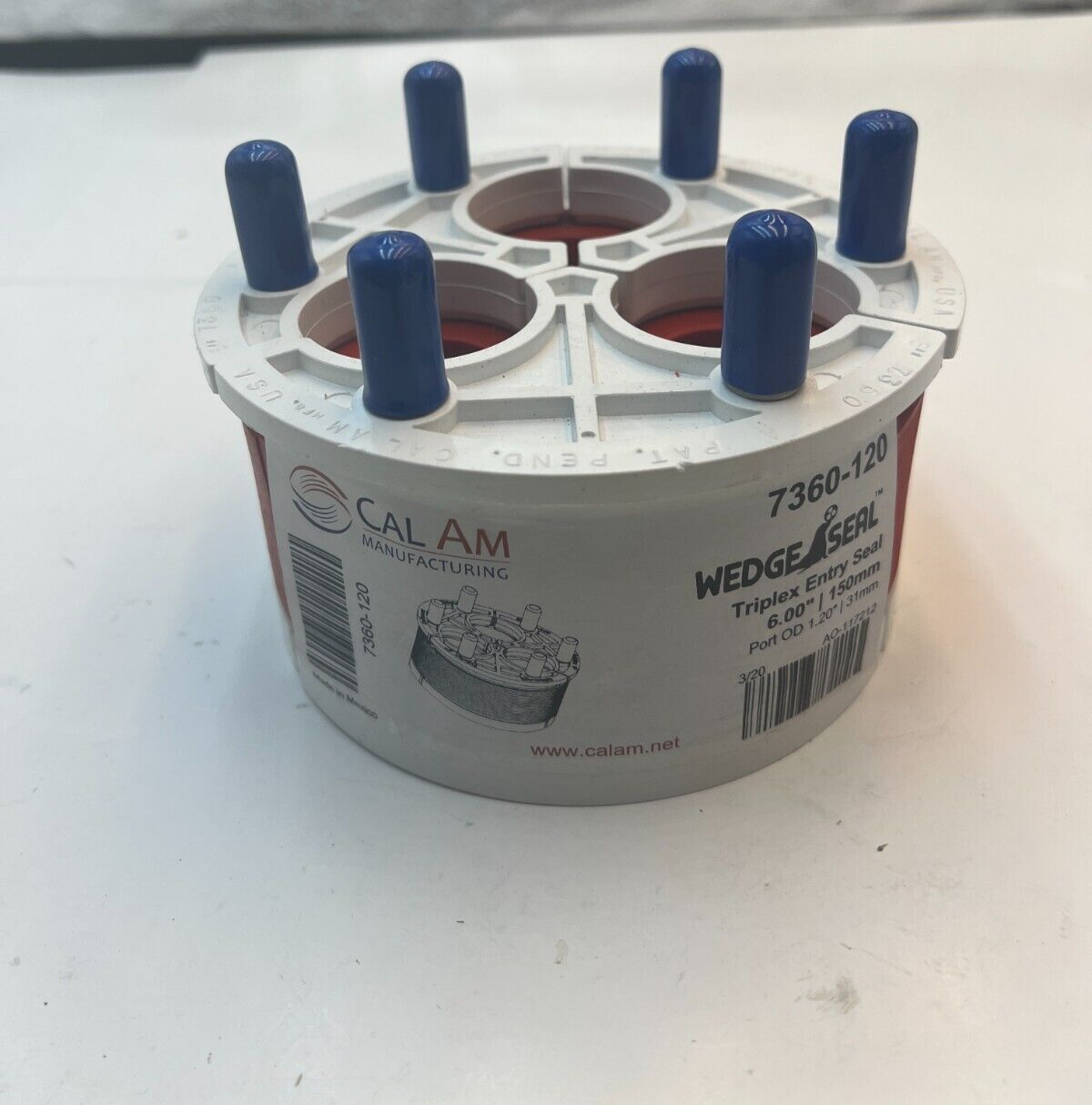 Cal Am Manufacturing 6.00Wedge Seal Triplex Entry Seal Duct Plug 7360 ...