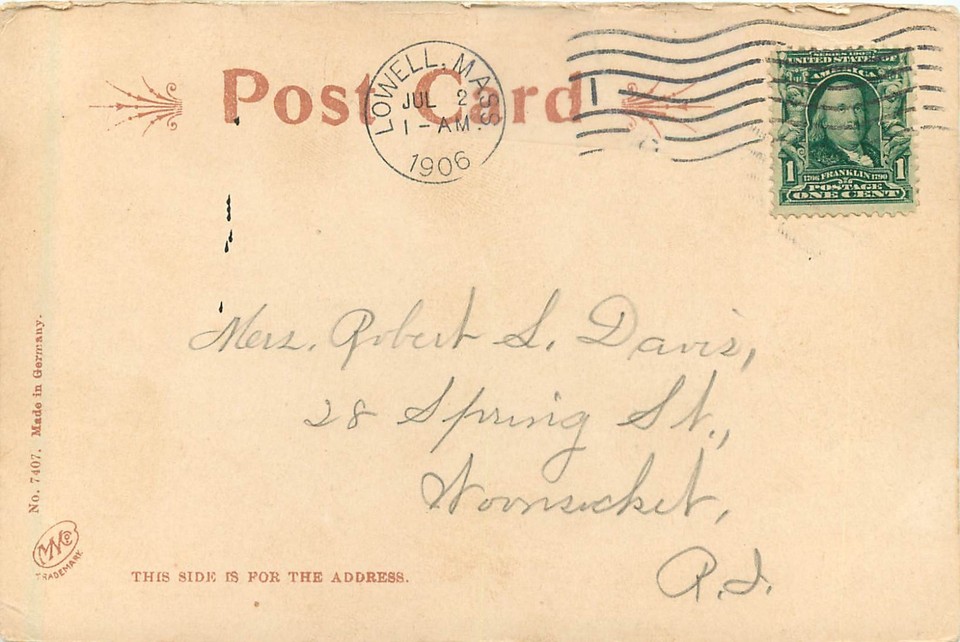 c1906 Printed Postcard; Lowell Jail, Lowell MA Middlesex County posted ...