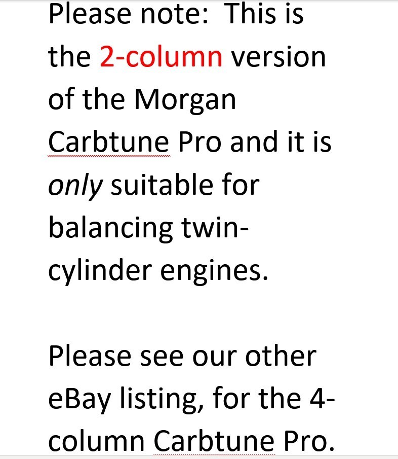 Morgan Carbtune Pro 2-Column Carburettor / Fuel Injector Balancer | eBay UK