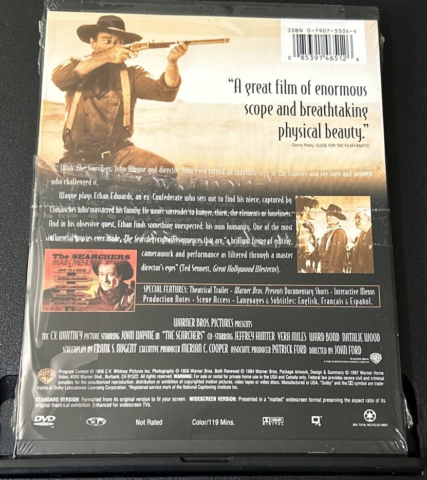 The Searchers (Snapcase DVD) John Wayne. BRAND NEW FACTORY SEALED ...