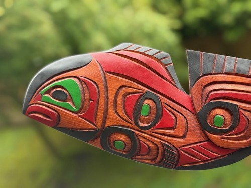 Northwest Coast Native Art Stunning Salmon wood carving | eBay