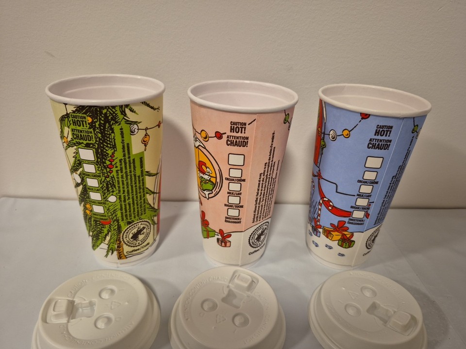 LOT (X3) 2025 The Grinch Christmas Mcdonald's McCafé L Large Cups ...