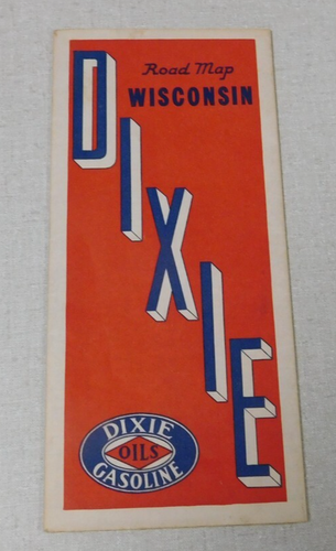 1950's Dixie oil company gas station map of Wisconsin | eBay