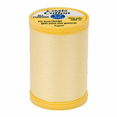 COATS & CLARK Thread SOFT YELLOW 3 SPOOLS 100% Cotton 225 yards each 35 ...