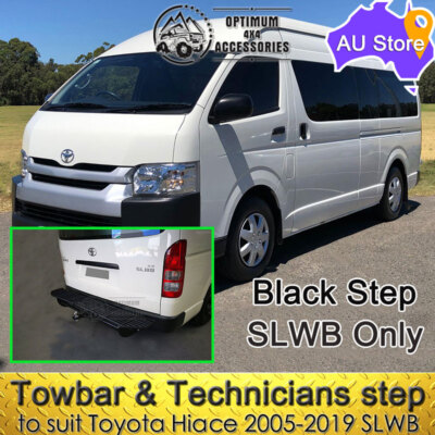 Aluminium Black Technician Rear Step & Tow bar to suit Toyota Hiace 05 ...