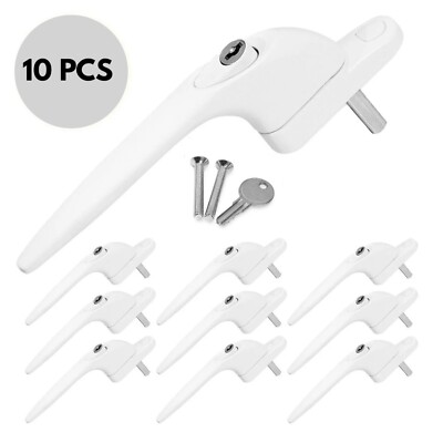 10 x UPVC Window Handle Universal Espag Key Locking For Double Glazing ...