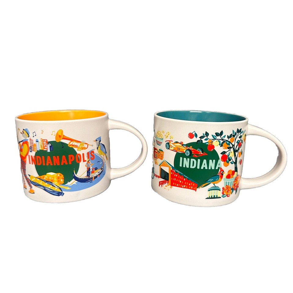 Indianapolis & Indiana Starbucks Discovery Series Mugs 14oz Cups New w ...