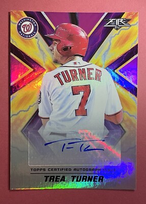 2017 Topps Fire, Trea Turner Magenta Flame 21/25, Autograph # FA-TT ...