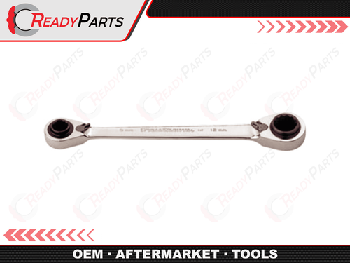 T&E Tools 5/16" x 3/8" & 7/16" x 1/2" Quad Box Gear Ratchet Wrench ...