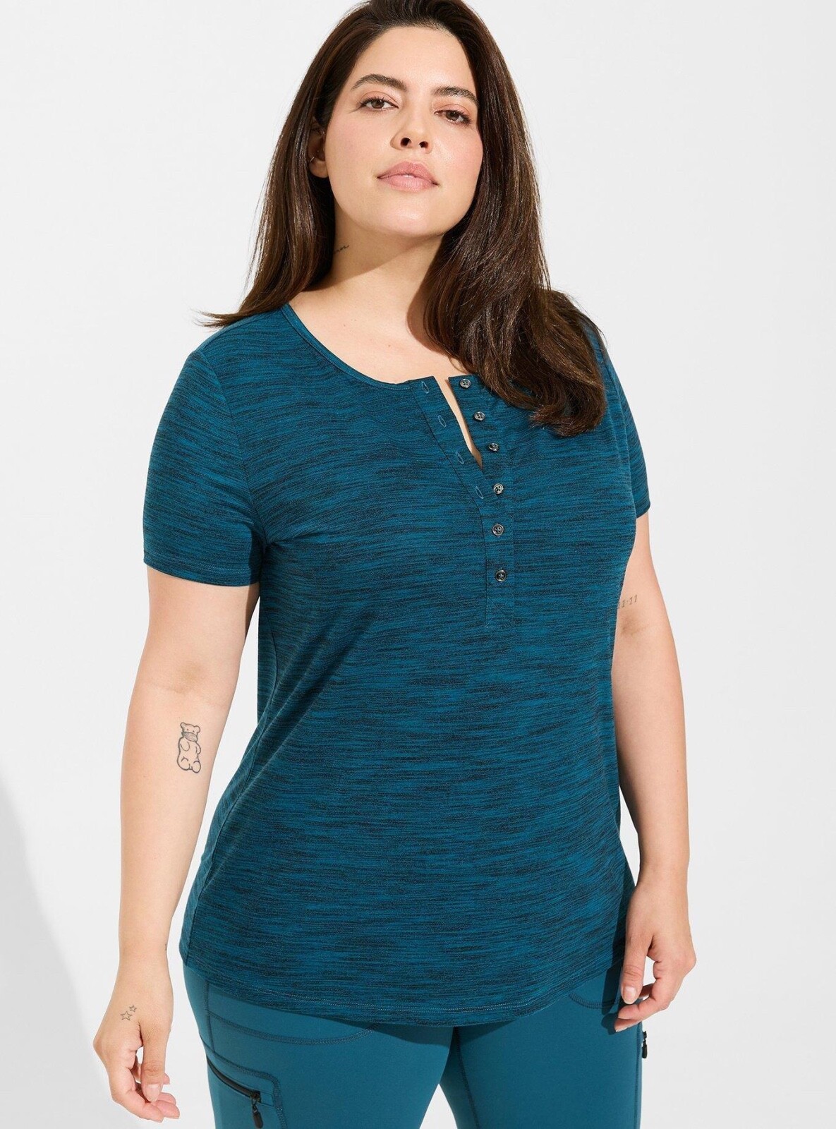 Torrid Happy Camper Lyocell Henley Short Sleeve Active Size 0 12 Large ...