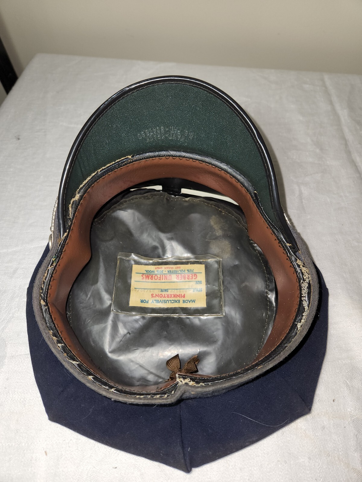 Vintage 1980 Pinkerton's Security Guard Blue Visor Cap Hat by Gerber ...