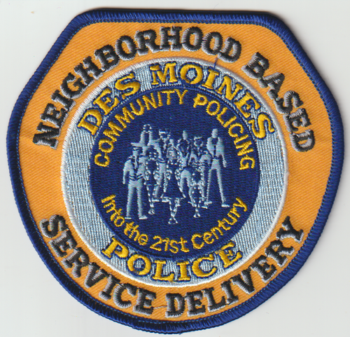 Des Moines IA Community Service non shield shape patch shipped from Australia | eBay
