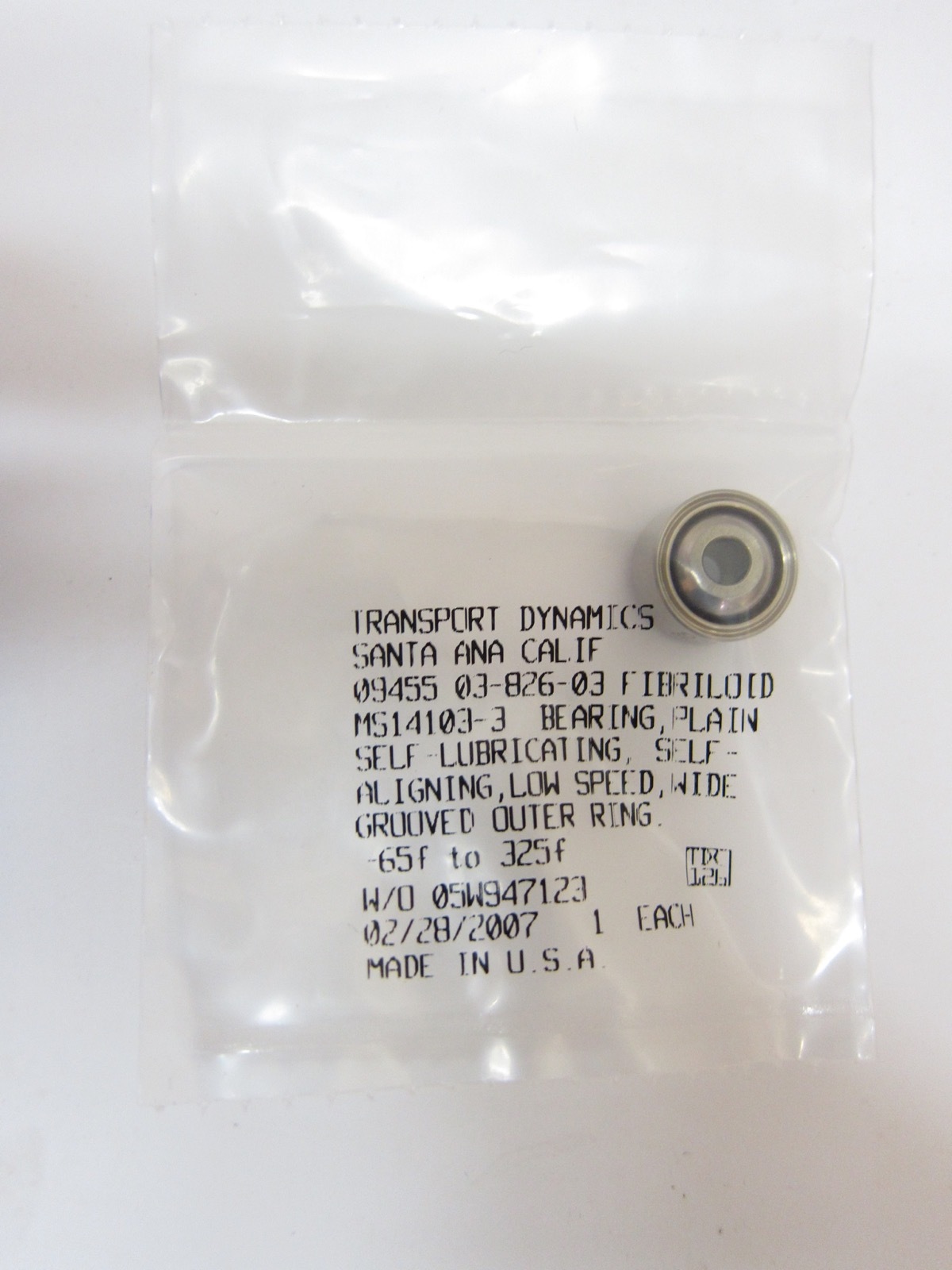 New RBC Aerospace 03-826-03 Bearing MS14103-3 Self Aligning Low Speed ...
