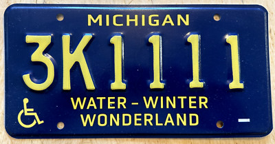 NEWEST HANDICAPPED WHEELCHAIR DISABLED LICENSE PLATE " 3K 1111 " NEAT ...