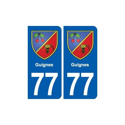 77 Guignes blason autocollant plaque stickers ville | eBay