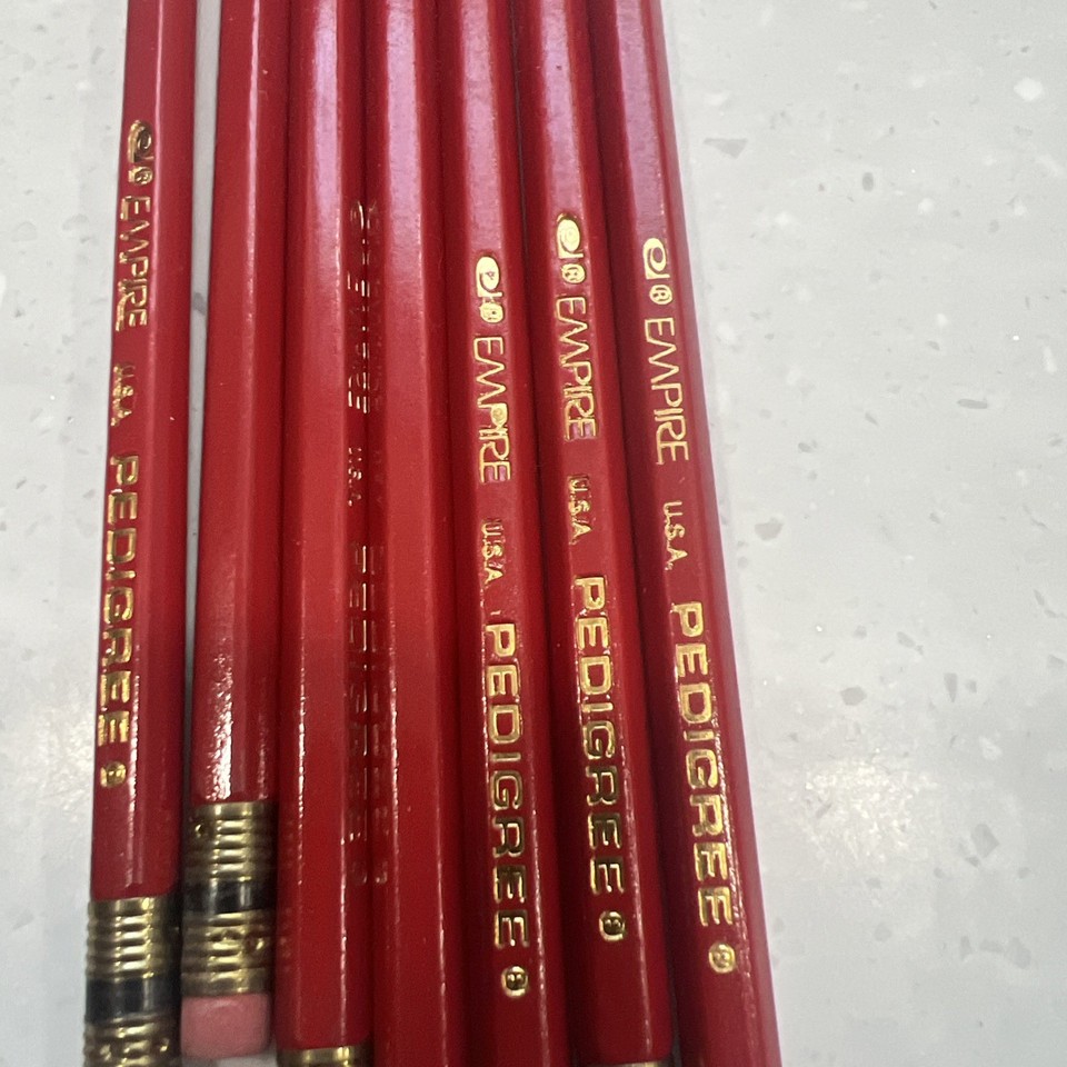Vintage Empire USA Pedigree Drawing Pencil Set Of 7 New NOS RED | eBay