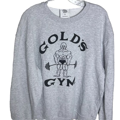 Golds Gym Sweater Mens XL Bodybuilding Gray Sweatshirt Pullover Gym ...