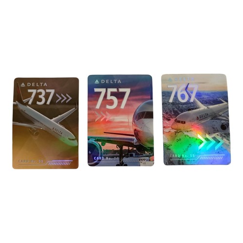Delta Air Lines Trading Card #53 54 55 Boeing 737 757 767 Lot Of 3 ...