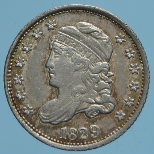 AMERICA 5 CENTS 1829 LIBERTY CAP SILVER COIN MONETA RARA STATI UNITI D ...