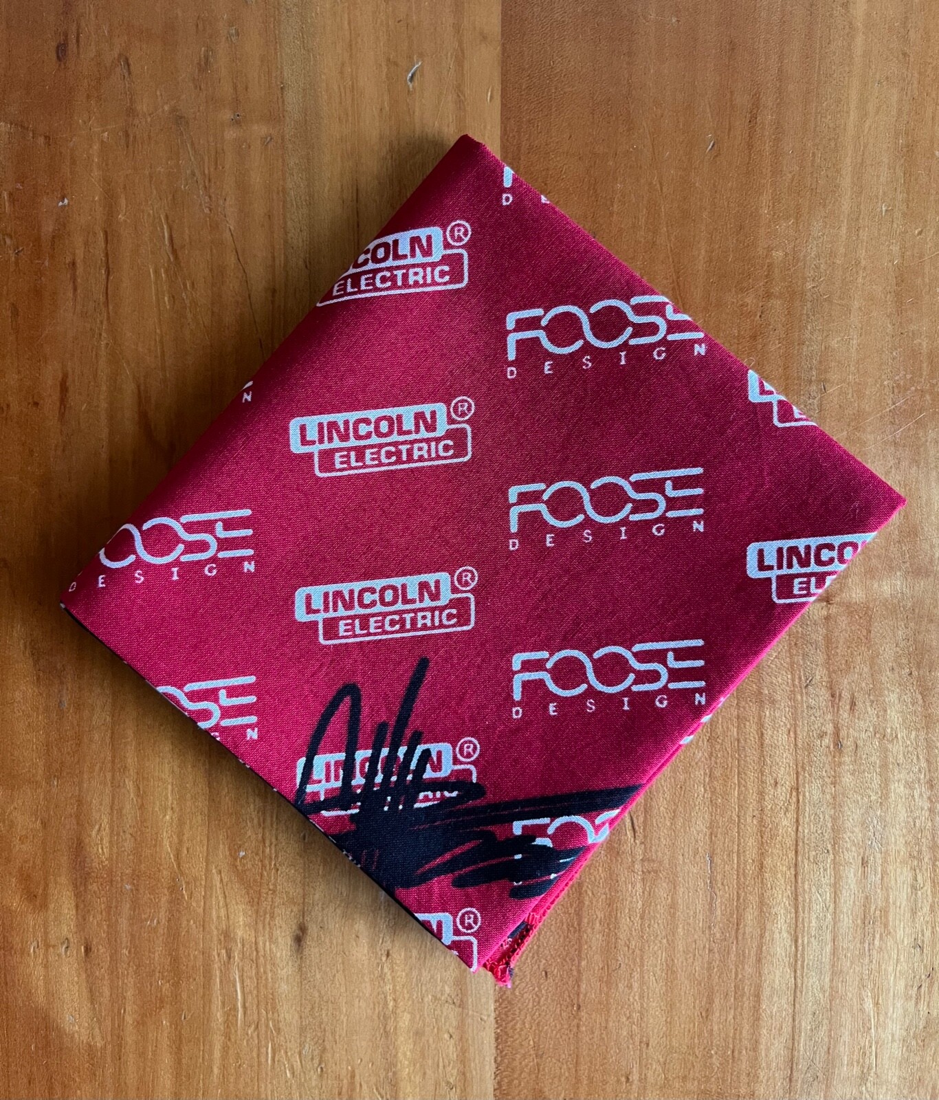 Lincoln Electric Chip Foose Design Mustang Handkerchief, Signed | eBay