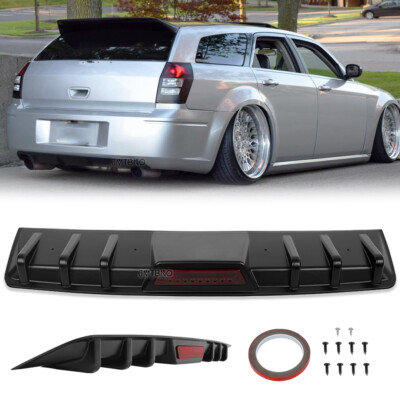 For Dodge Magnum R/T SXT SRT8 Rear Bumper Diffuser Shark Fins Splitter ...