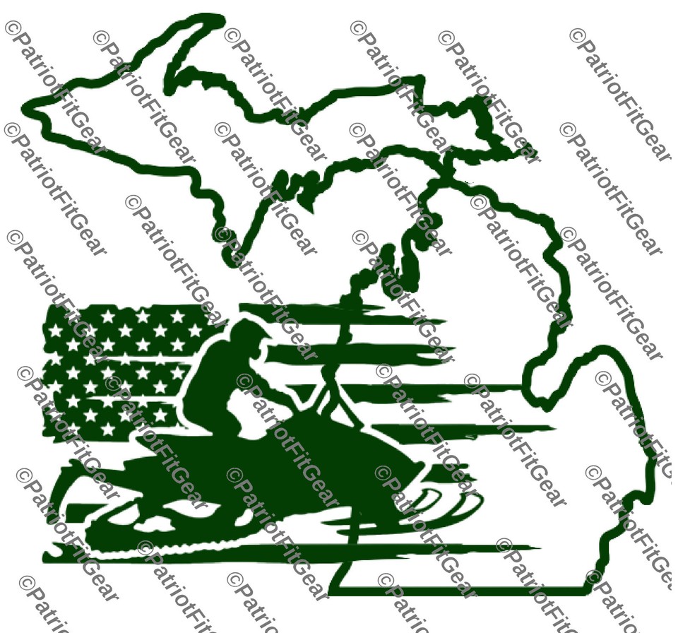 Michigan,Snowmobile,Flag,Snowmobiling,Snowmachine,Pow Stoke,Custom ...