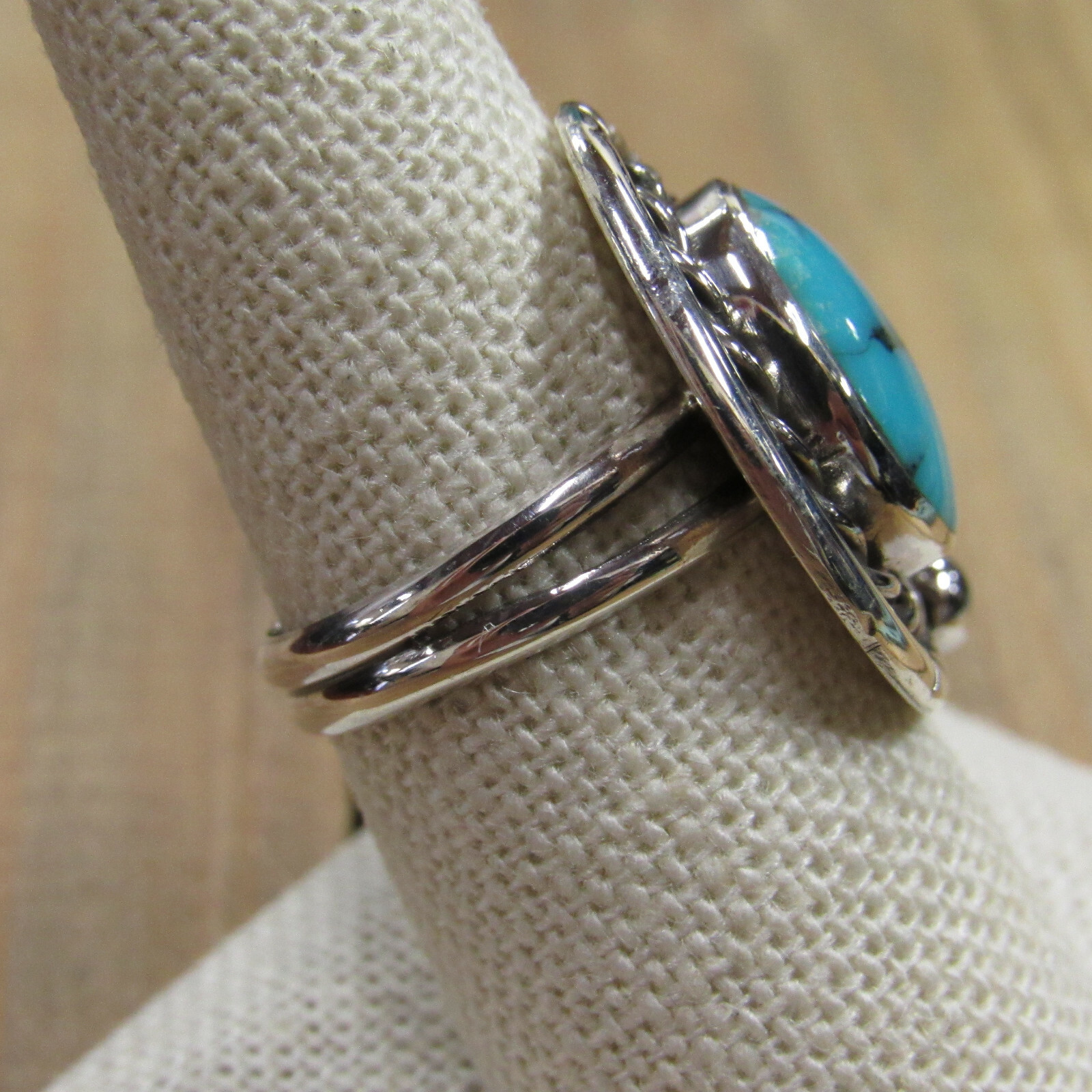 Gorgeous Vintage Turquoise Sterling Silver Ring Size … - Gem