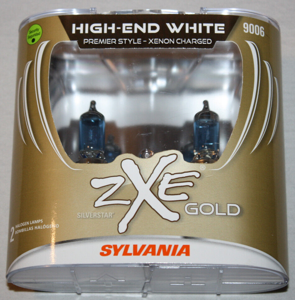 SYLVANIA SILVERSTAR ZXE Gold 9006 High End White Halo Headlights 2 ...