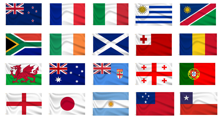 World Cup Rugby All 20 Countries Flag Pack 2023 5x3 or 3x2 ft Fast ...