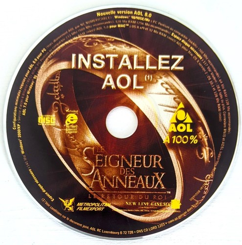 RARE America Online LORD OF THE RINGS Collectible Disc, Vintage AOL ...