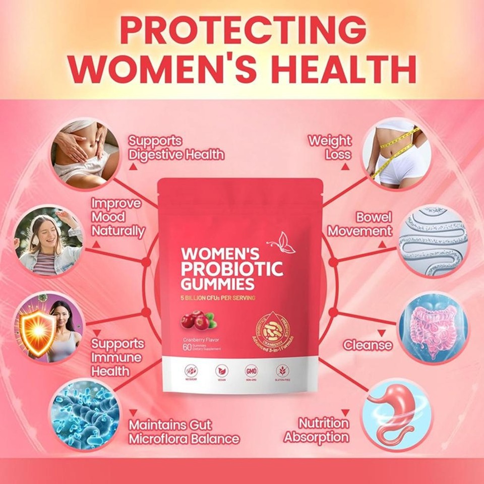 Vaginal Women Probiotic Feminine Balance PH Gummies for Healthy 60 ...