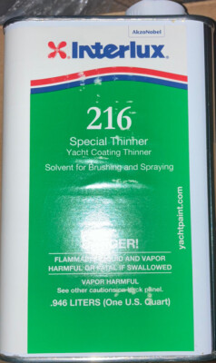 Interlux Solvent 216 Special Thinner 1 Quart Y216 Free Shipping | eBay