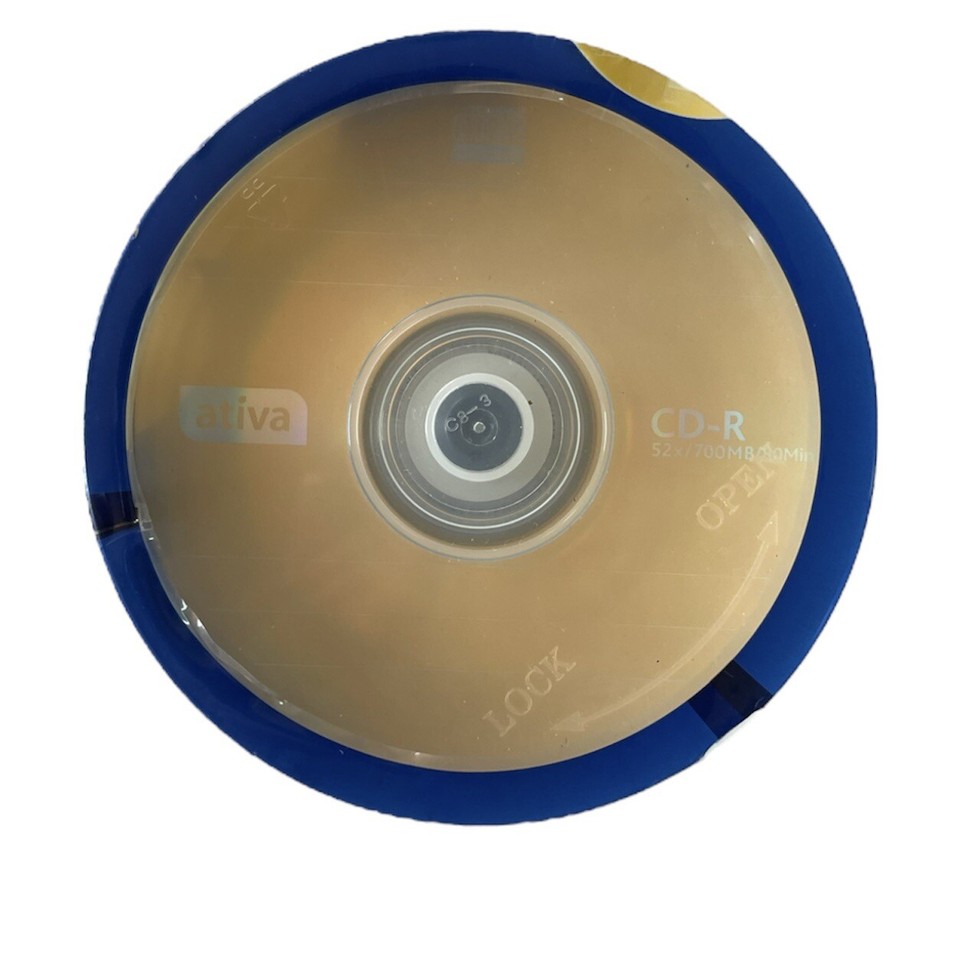 Ativa CD-R Recordable CD Media Spindle 80Minute 700MB Gold Discs Pack ...
