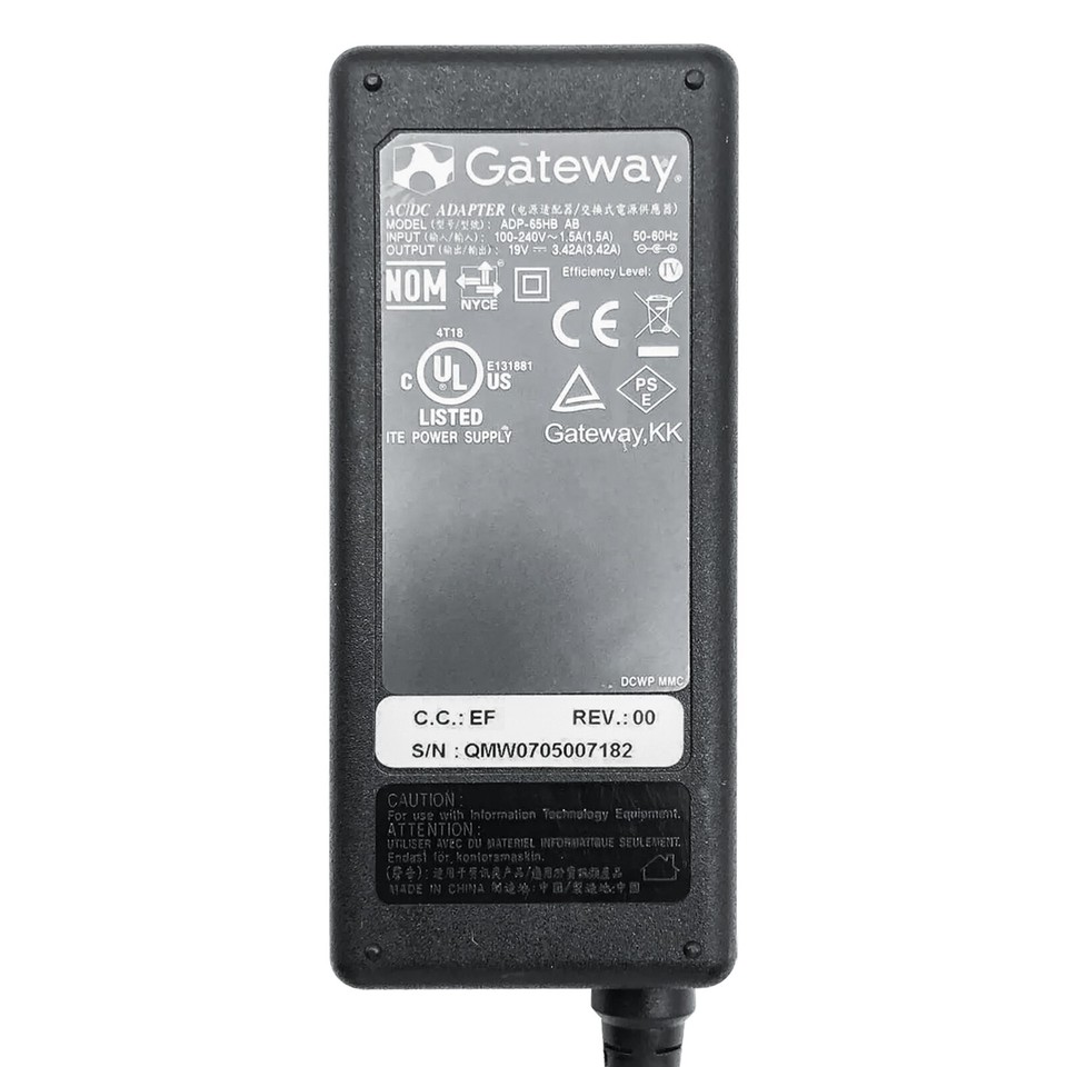 Genuine Gateway AC Power Adapter for Gateway M - Series Laptop Charger ...