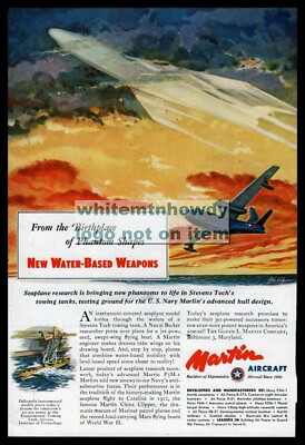 1952 MARTIN Military Seaplane Military Jet Aircraft Weapons Research ...