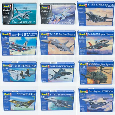 Revell 1/144 Scale Model Kits Jet Fighters Plane F15 Harrier Tornado ...