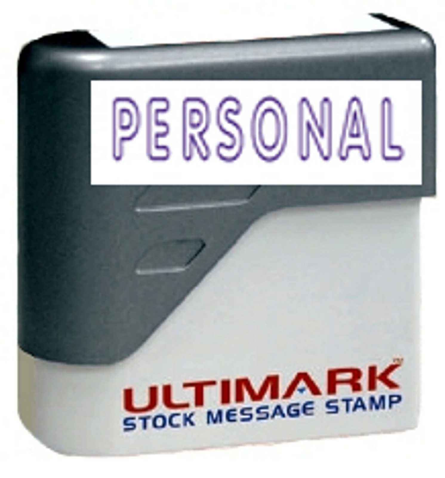 PERSONAL stamp text on Ultimark Pre-inked Message Stamp with Blue Ink ...