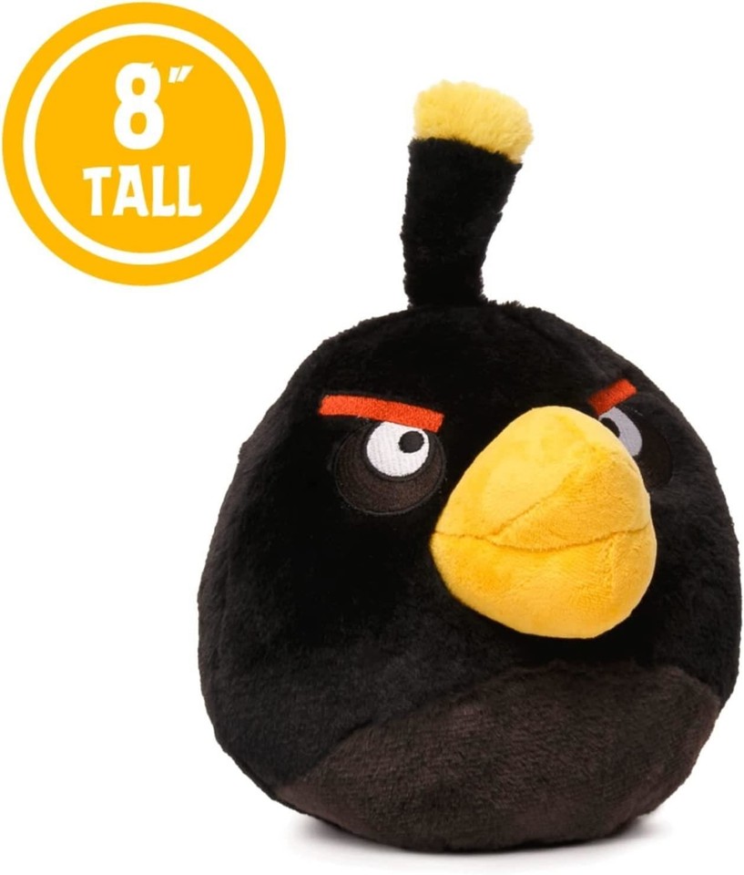 Angry Birds Bomb Black Bird Plush 8" Character Doll Soft Pillow Toy ...