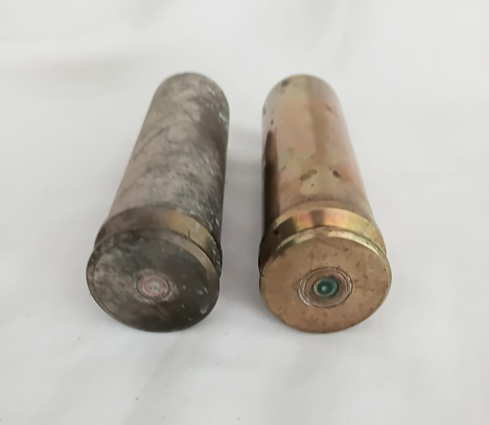 2 x 4.5 inch brass shell cases empty shells see photos for marks | eBay UK