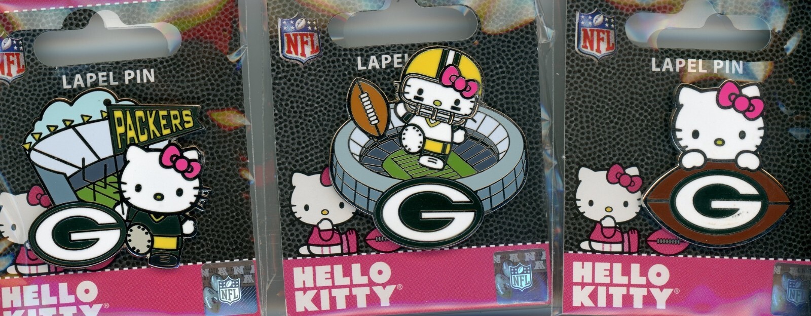 Packers Hello Kitty Pin Choice Green Bay Packers Sanrio New In Pack ...