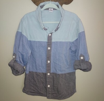 Boys Kitestrings By Heartstrings Blue Grey Color Block Button Up Dress ...