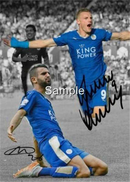 Signed Vardy Mahrez Okazaki Ranieri Leicester City Autographed Photo ...