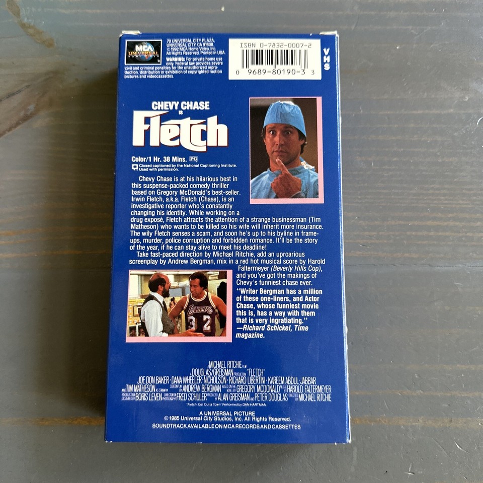 Fletch (VHS, 1985) Chevy Chase TESTED WORKS | eBay