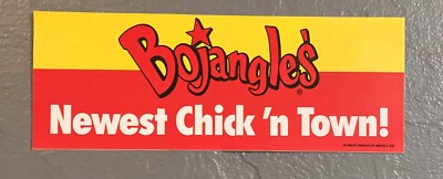VINTAGE BOJANGLES BUMPER STICKER 1986!---NEWEST CHICKEN IN TOWN!---RARE ...