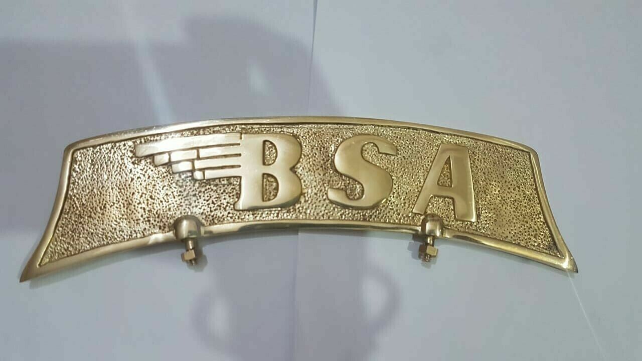 Front Mudguard Brass Number Plates BSA Embossed #B1 | eBay