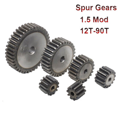 High Precision 1.5Mod 29-90Teeth Spur Gear #45 Steel Motor Pinion Gear ...