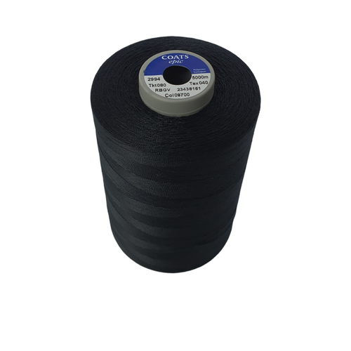 BLACK COATS SEWING THREAD EPIC TKT80 5000m CONE SUPERIOR POLYESTER CORESPUN | eBay