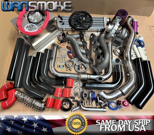 T76 Turbo Kit Red V8 LS LS1 LS2 LS3 LS6 for Silverado Sierra 4.8 4.8 5. ...