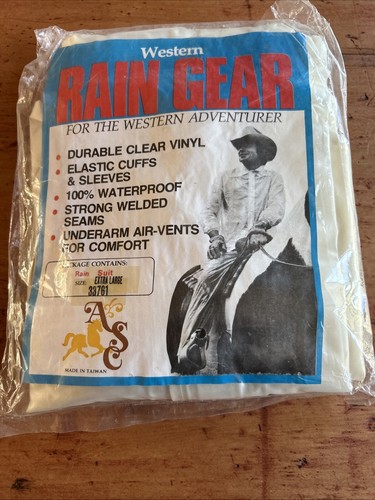 New Old Stock Western Rain Gear Vinyl Cowboy Riding Jacket Coat | eBay