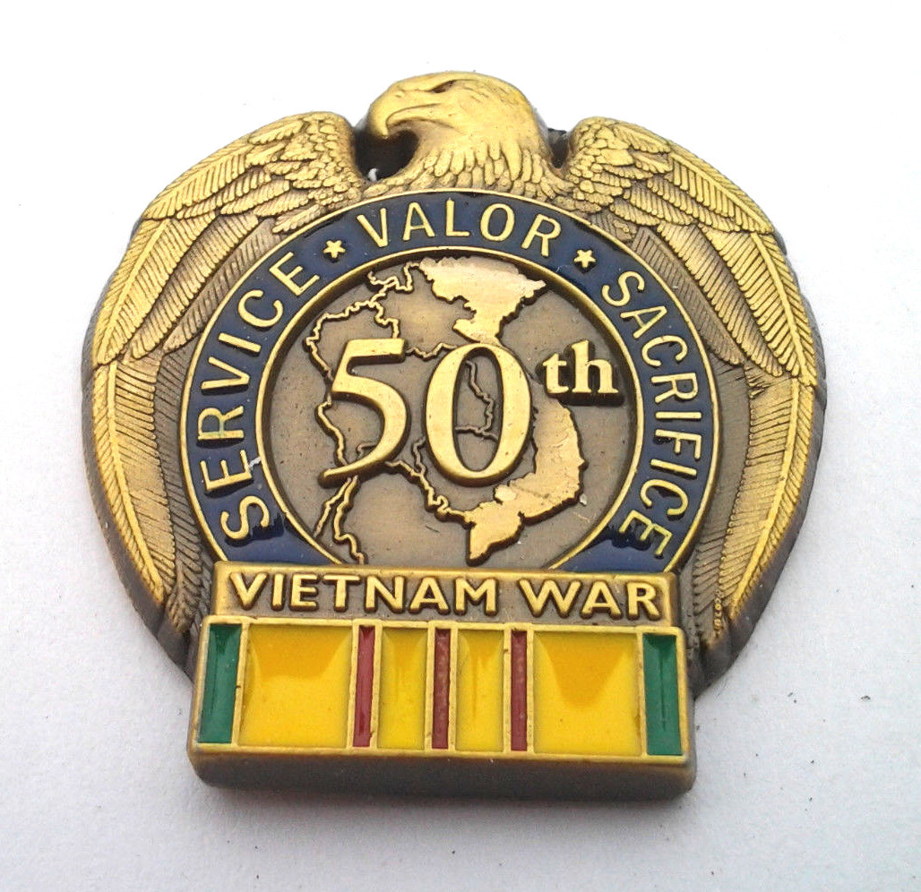 50TH ANNIVERSARY VIETNAM WAR (1-3/16") Military Hat Pin 13098 HO | eBay